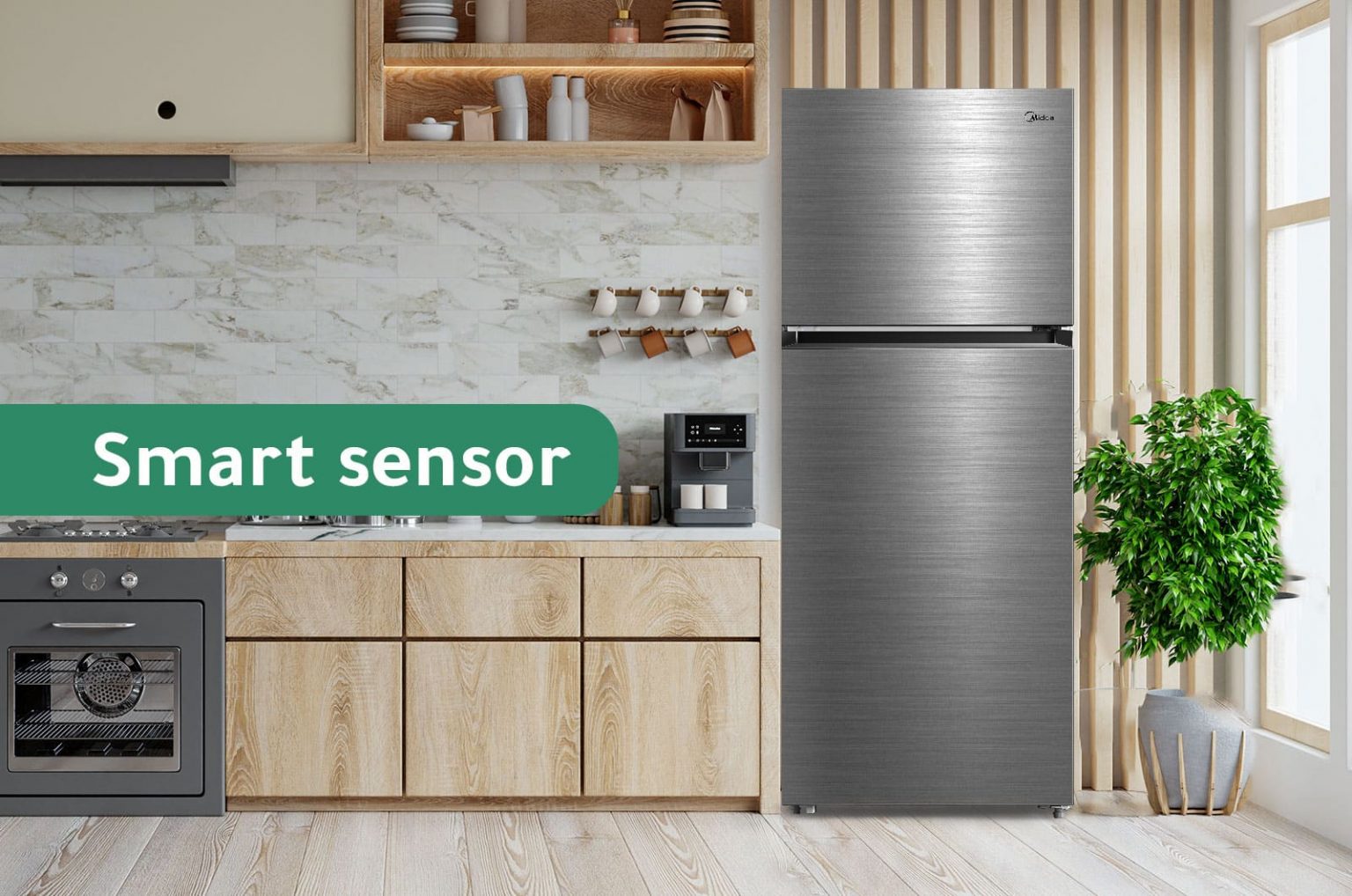 Midea Top Freezer Refrigerator 16.4 Cubic Feet - Inverter