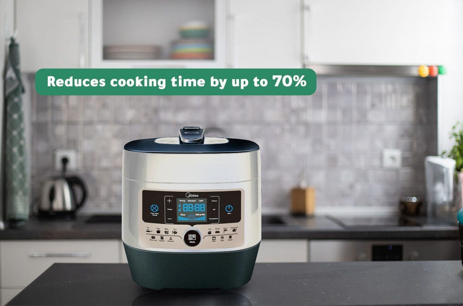 Midea Multi-Functional Cooker – 14 Smart Programs, Silver