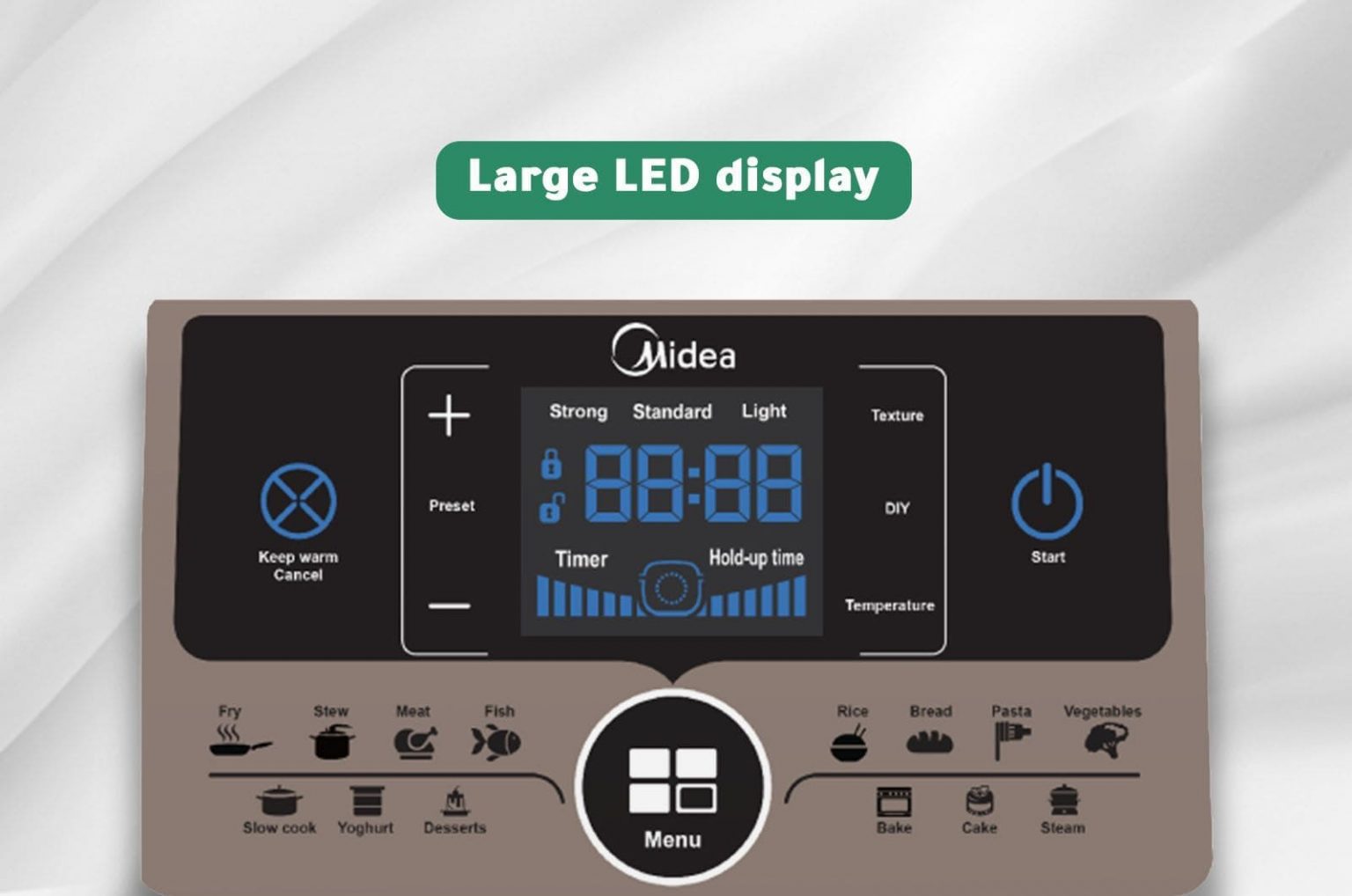 Midea Multi-Functional Cooker – 14 Smart Programs, Silver