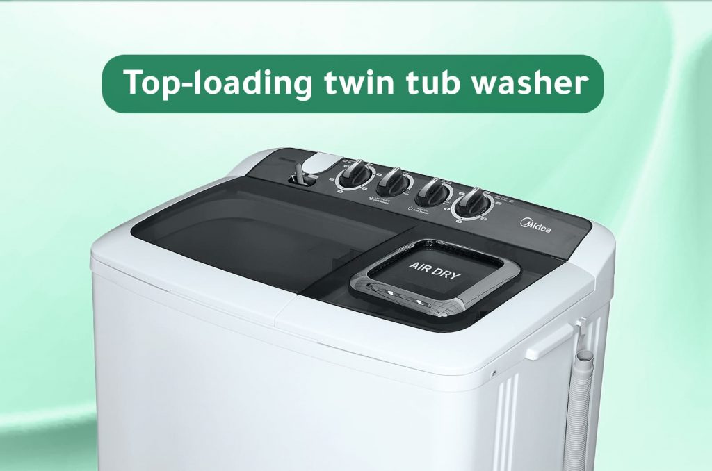 Buy Midea Twin-Tub Washer – 10Kg/4.6Kg, 3 Progs, White